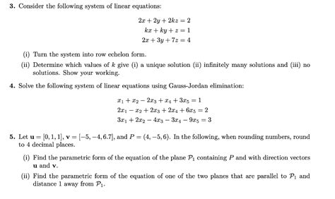 solved 3 consider the following system of linear equations