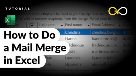 How To Do A Mail Merge In Excel Goskills