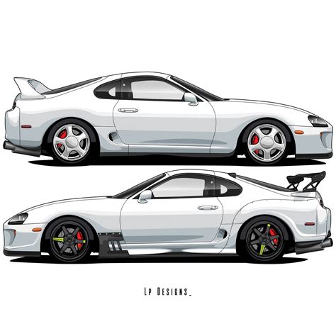 Toyota Supra Mk Iv Side And Back View Автомобили для уличных гонок