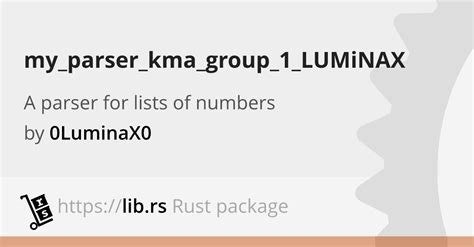 Myparserkmagroup1luminax — Rust Utility Librs