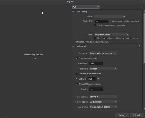 Different File Sizes When Exporting To Pdf Affinity On Desktop