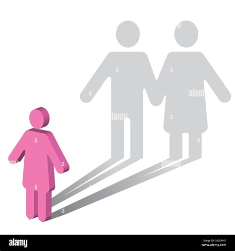 The Symbol Of A Woman Casting A Shadow Of A Couple Stock Vector Image Art Alamy