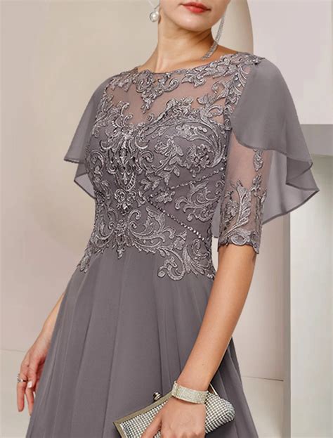 A Line Mother Of The Bride Dress Formal Wedding Guest Elegant Scoop Ne