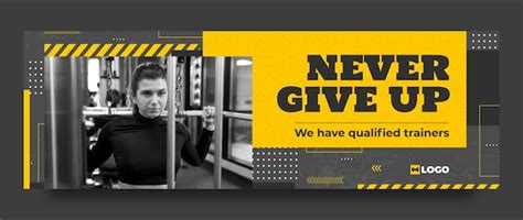 Free Vector Flat Design Gym Training Twitter Header