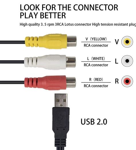 Rca To Usb Cable Usb To Rca Cable Usb A Male To Rca Female Video Audio Capture Card