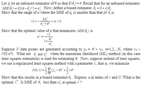 Solved Let θ X Be An Unbiased Estimator Of θ So That
