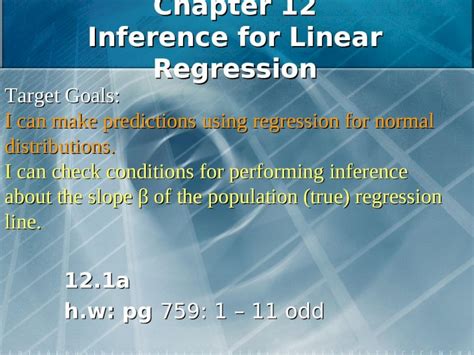 ppt chapter 12 inference for linear regression dokumen tips