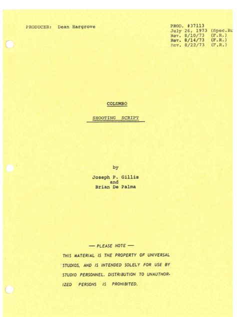 Shooting Script 1973 By Jay Cocks And Brian De Palma Pdf