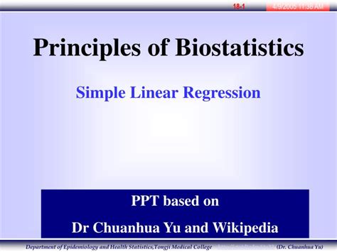 PPT Principles Of Biostatistics Simple Linear Regression PowerPoint Presentation ID
