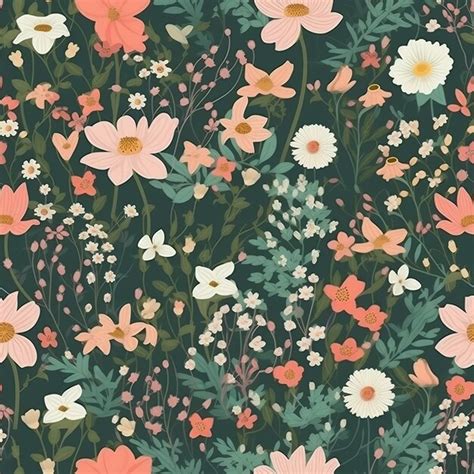 Premium Photo Floral Seamless Patterns Design For Paper Fabric Wallpaper Created With