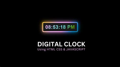 Digital Clock Using Html Css And Javascript Javascript Clock Project