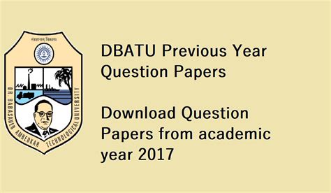 How To Download Dbatu Previous Year Question Papers