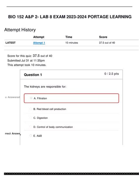 Bio 152 Aandp 2 Lab 8 Exam Portage Learning Bio 152 Aandp 2 Lab 8 Stuvia Us