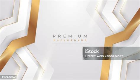 골든 라인과 종이 컷 스타일의 고급 화이트와 골드 배경 프리미엄 그레이 및 골드 배경 수상 지명 행사 공식 초대장 또는 인증서 디자인 그라데이션에 대한 스톡 벡터 아트 및