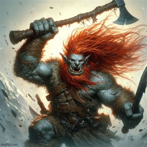 Grey Ogre Charge Original Aiimage By Just 4 Kicks Using Microsoft