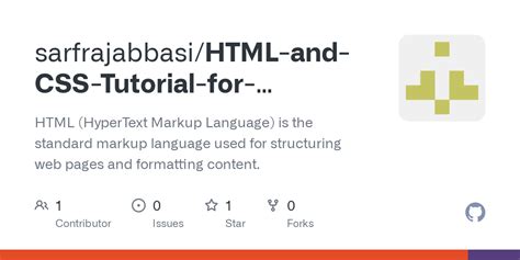 Github Sarfrajabbasi Html And Css Tutorial For Beginners Html Hypertext Markup Language Is