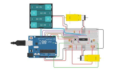 Circuit Design Robotic Projet Suiver De Ligne Tinkercad