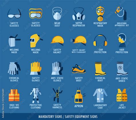 Collection Of Safety Equipment Set Of Safety And Health Protection