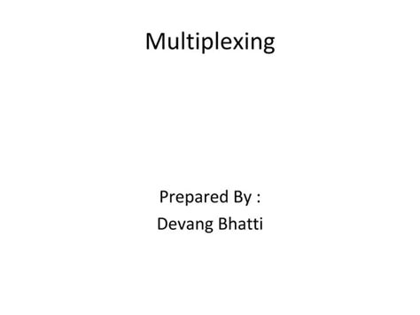 Multiplexing Pdf