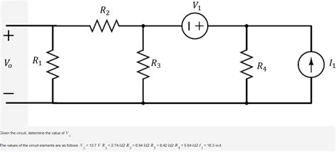 Solved Given The Circuit Determine The Value Of V The Chegg Com