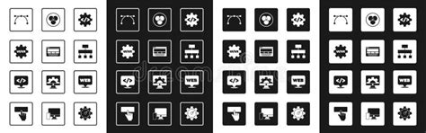 Set Front End Development Ui Or Ux Design Bezier Curve Site Map Rgb And Cmyk Color Mixing