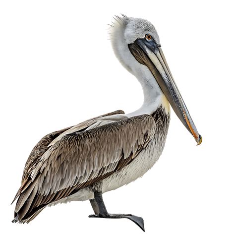 Gorgeous Pelican With Its Sleek Feathers And Elongated Bill Standing