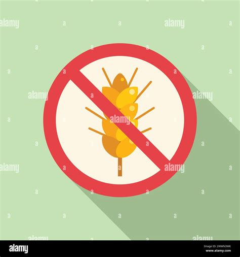 Wheat Grain Plant Icon Flat Vector Gluten Intolerance Allergen Food