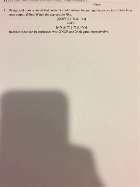 solved name 3 design and draw a circuit that converts a