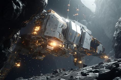 Premium Photo Deep Space Mining Operation On A Distant Asteroid 00211 03