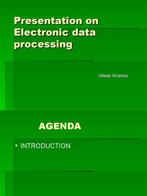 Presentation On Electronic Data Processing Pdf Business Information And Communications