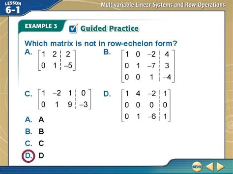 Lesson 6 1 Multivariable Linear Systems And Row