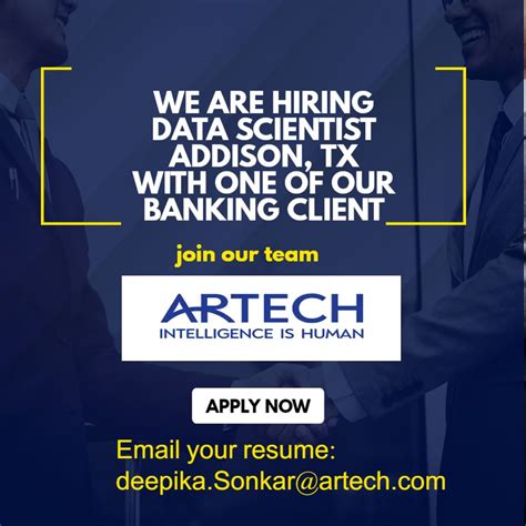 Deepika Sonkar On Linkedin Hello Everyone We Are Hiring Data Scientist In Addison Tx