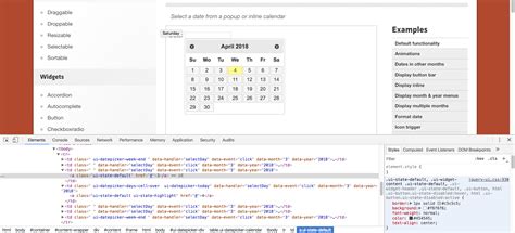 Jquery Center Hover Of Selected Date Datepicker Stack Overflow