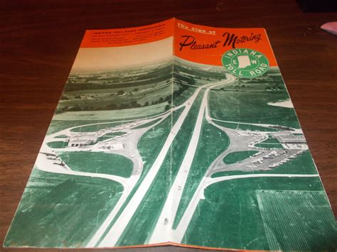 1950s Indiana Toll Road Vintage Map And Guide Ebay