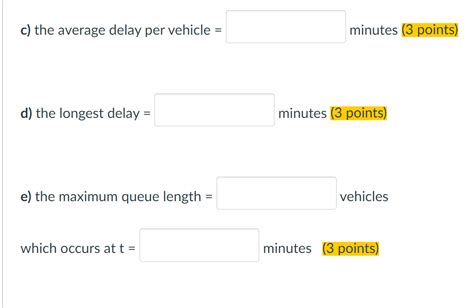 Solved C The Average Delay Per Vehicle Minutes D The Chegg Com