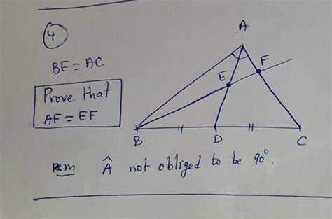 A F Be Ac E Prove That Af Ef H B D C Rem Not Chegg Com