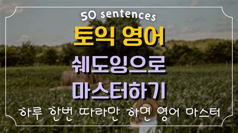 매일매일 영어 쉐도잉 쉐도잉으로 토익 마스터 003 Youtube