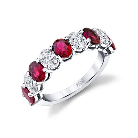 Norman Silverman 318 Carat White Gold Ruby And Oval Ring F19343