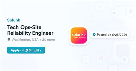 Tech Ops Site Reliability Engineer Splunk Simplify Jobs