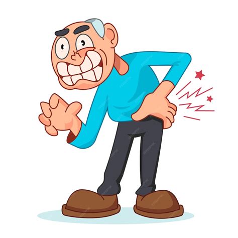 손으로 그린 임신 통증 만화 그림 무료 벡터