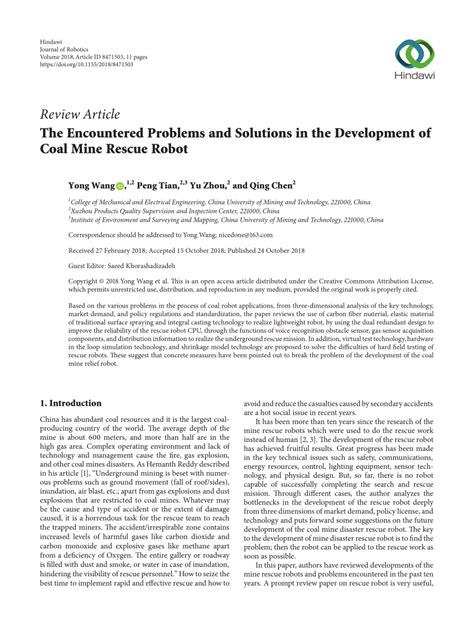 Pdf The Encountered Problems And Solutions In The Development Of Coal