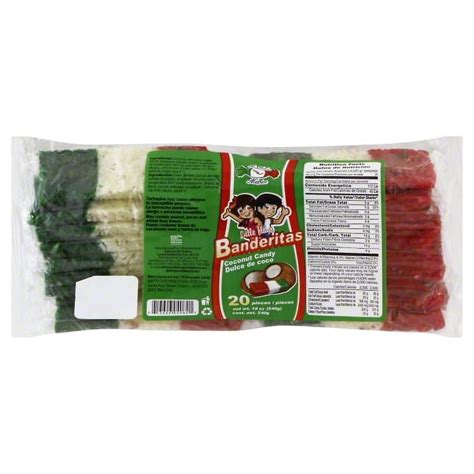 Mi Dulce Mexico Banderitas Soft Coconut Candy Mexican Large Size 20 Pieces