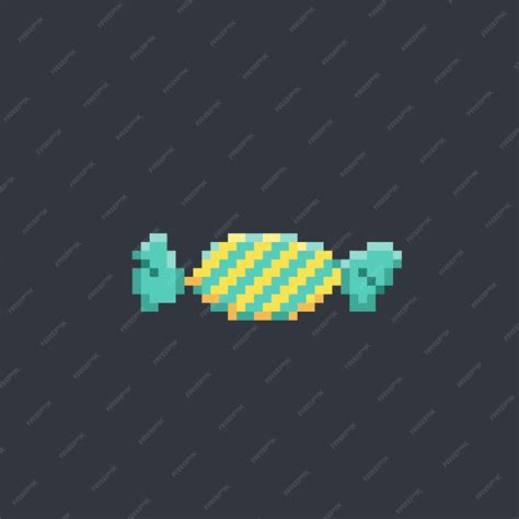 Premium Vector Single Candy In Pixel Art Style