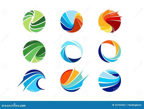 Sphere Circle Logo Global Abstract Business Company Corporation Infinity Set Of Round