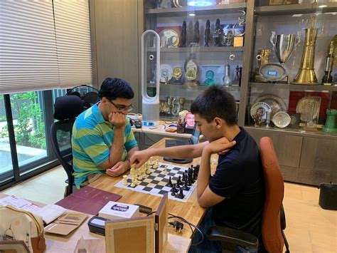 Indias 64th Gm Prithu Gupta Visits Indias 1st Gm Vishy Anands Home In Chennai Chessbase India