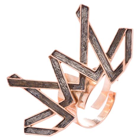 Handmade S Silver Rose Gold Plated Geometric Symbolic Size