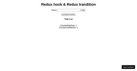 React Mapstatetoprops Useselector Pure Redux Codesandbox
