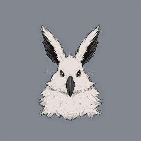 Eagle Kills Rabbit In A Cute And Minimalist Black Outlined Comic Stock