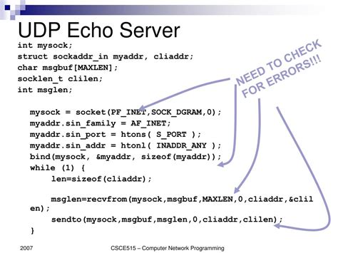 PPT CSCE Computer Network Programming UDP Socket PowerPoint Presentation ID