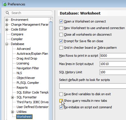 Oracle Sqldeveloper SQl Developer Single Query Result Tab Please Stack Overflow